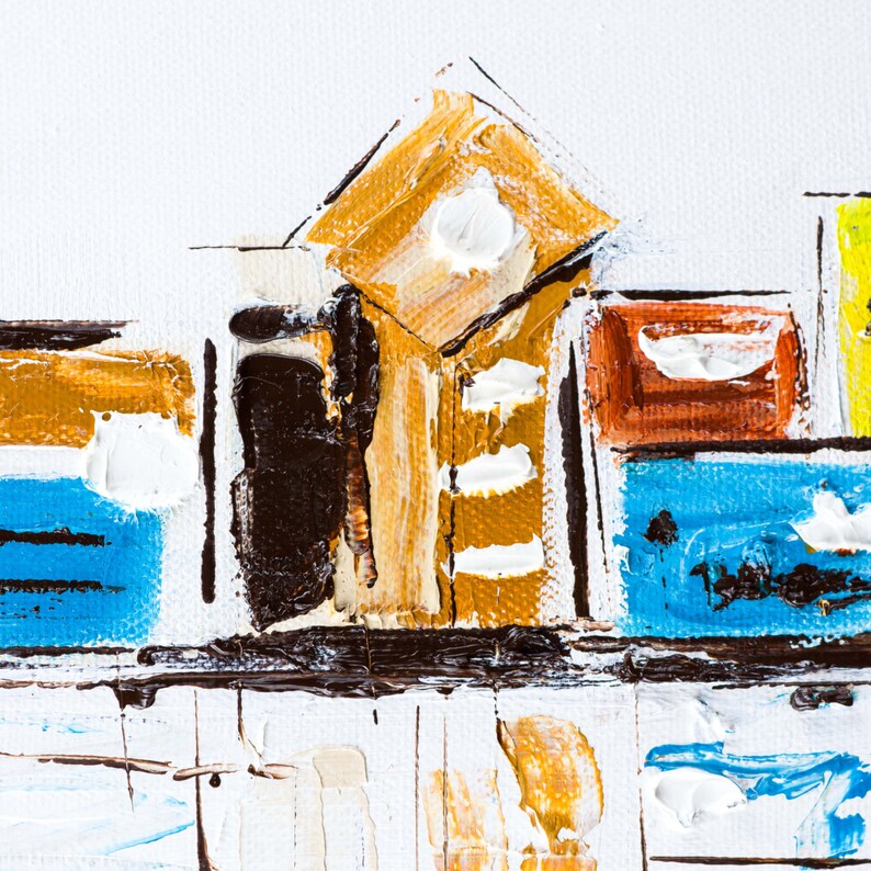 Original Chicago City Skyline Oil Painting Abstract Modern - Etsy