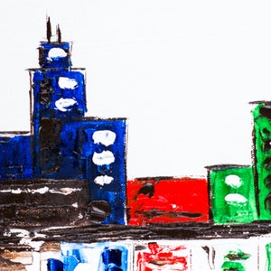 Colorful Chicago Painting, Original Modern Art, Abstract Cityscape ...