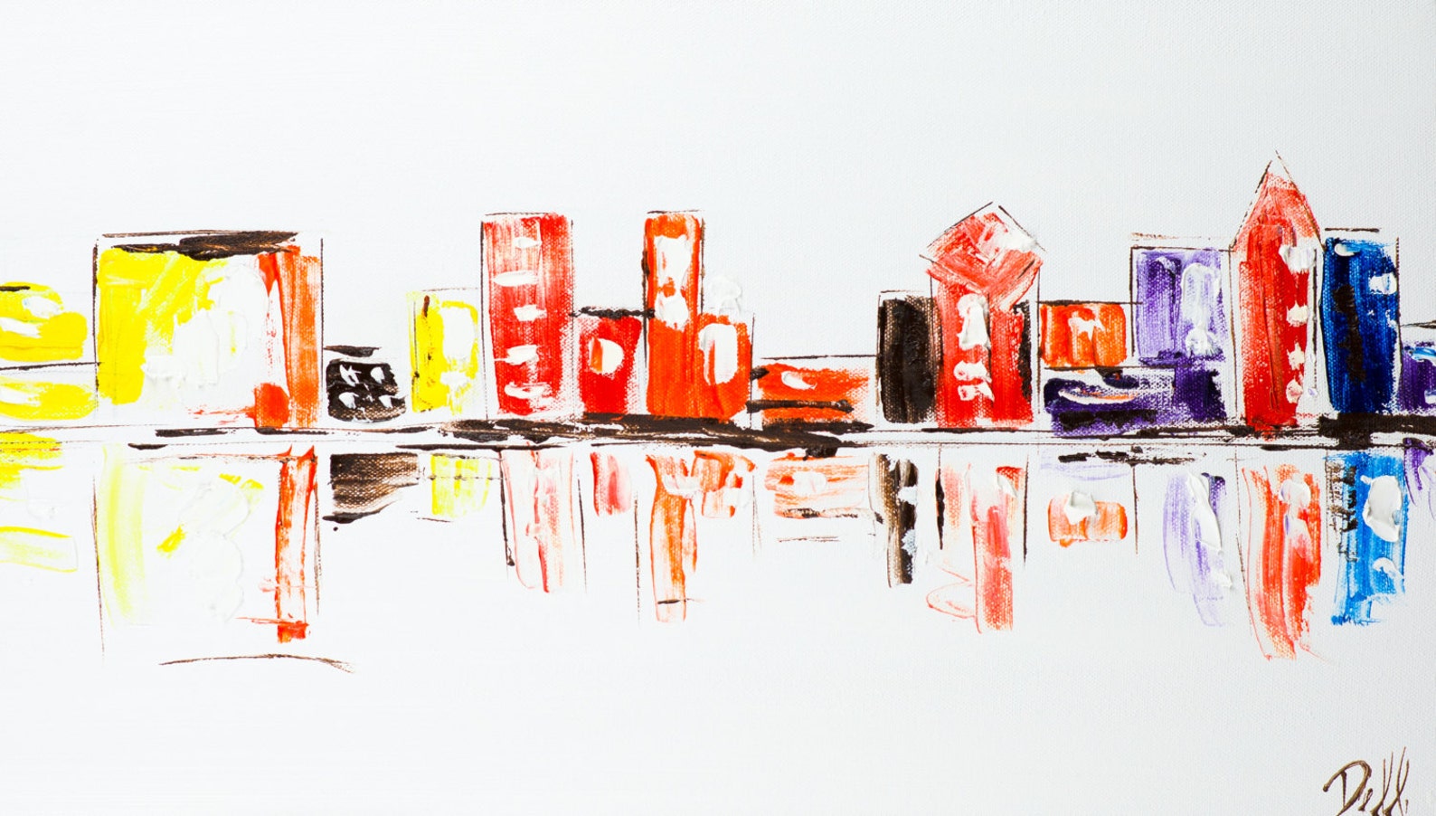 Original Chicago Painting, Modern & Abstract City Art, Chicago Skyline ...