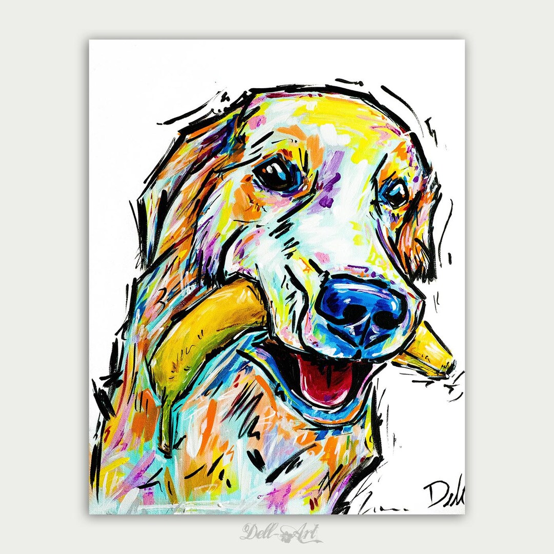 Colorful Dog Art, Custom Dog Paintings, Pet Portrait Acrylic on Canvas ...