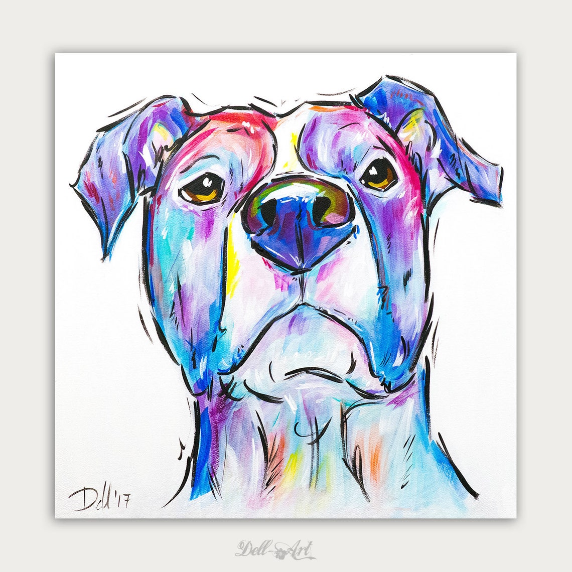 Dog Art Custom Dog Paintings Custom Pet Portrait Animal - Etsy