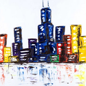 Original Chicago Abstract Art- Urban Modern Painting -textured Painting ...