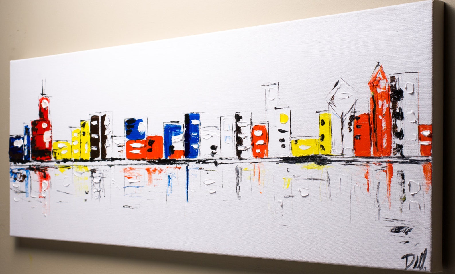 Original Colorful Chicago Abstract Art Urban Modern | Etsy