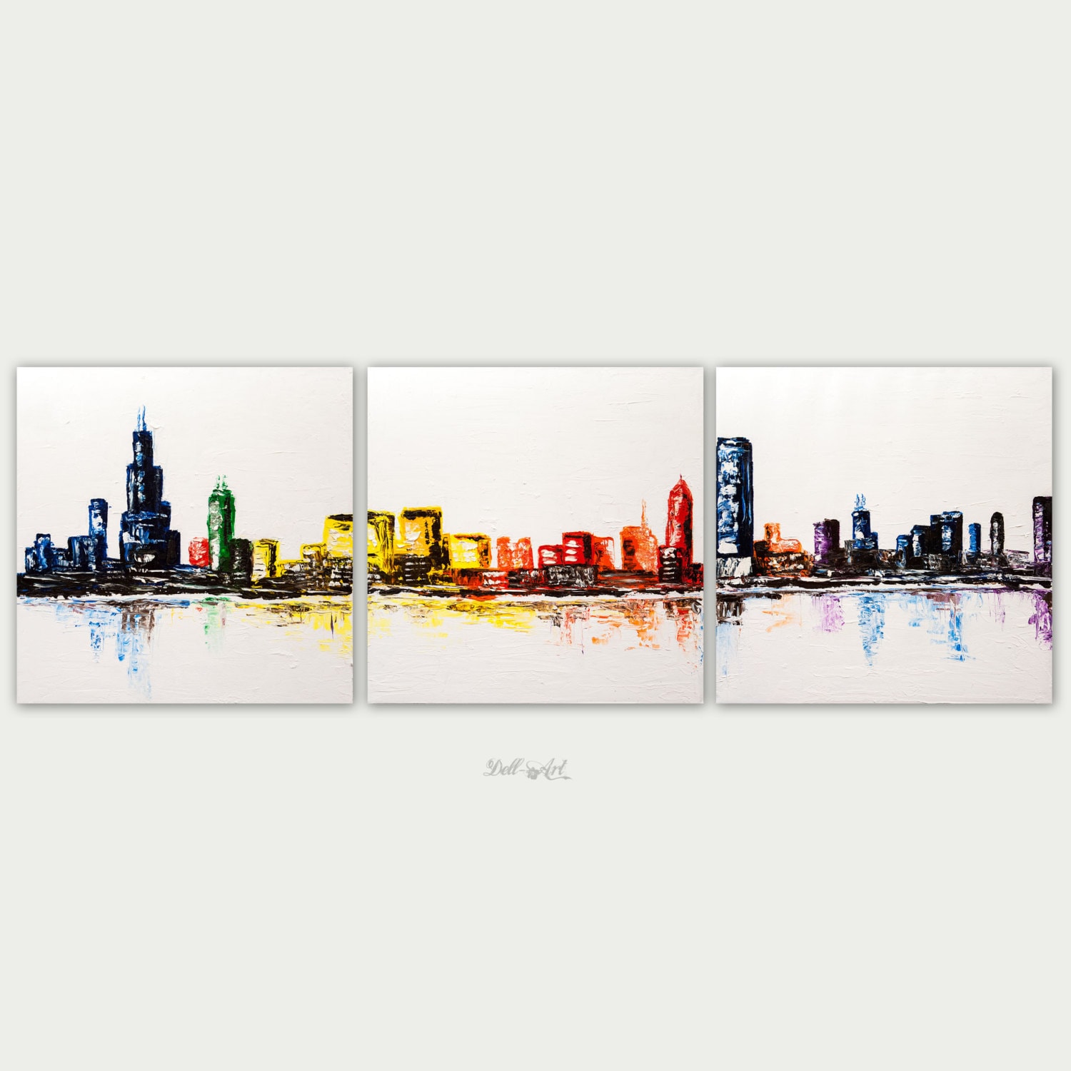 Chicago Abstract Art, Urban Modern Painting, Textured Painting, Home ...
