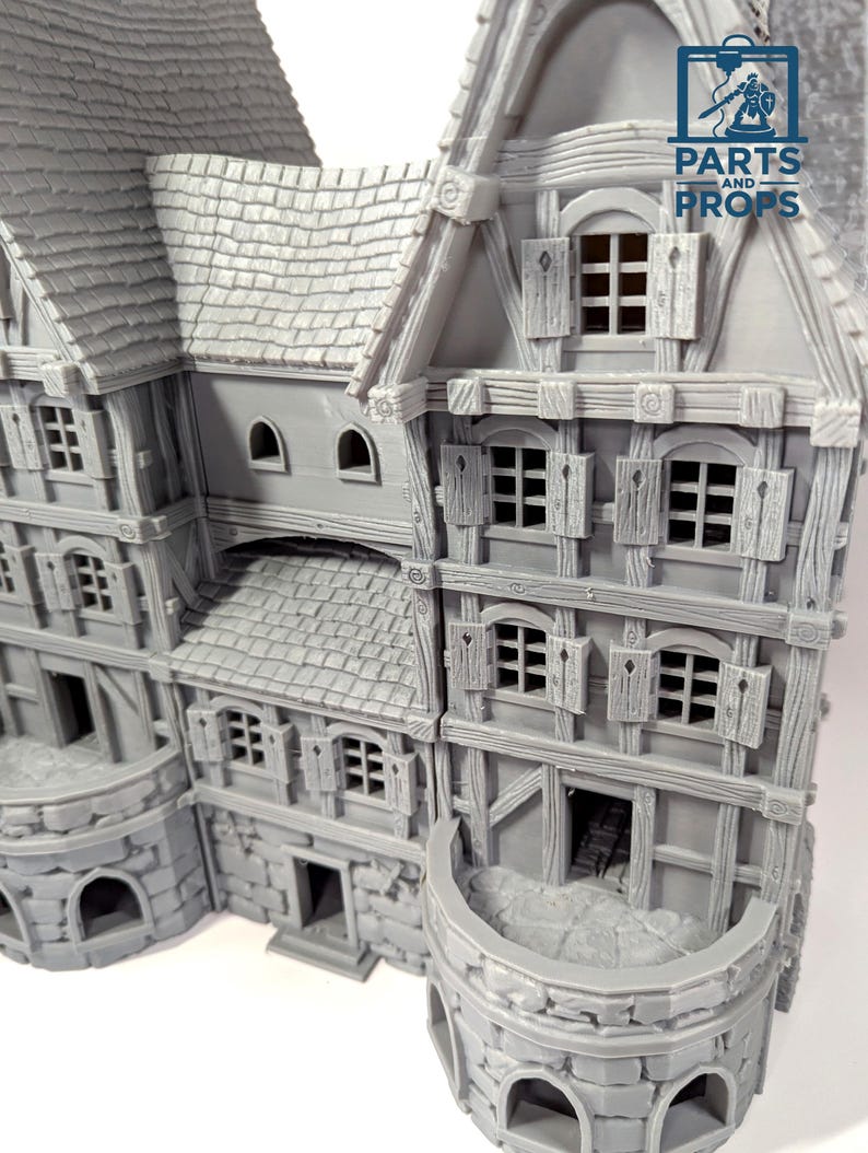 Huge Fantasy Medieval Terraced House for 28mm Tabletop Wargaming RPG ...