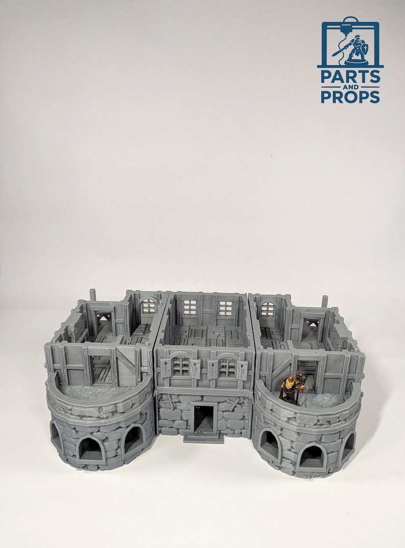 Huge Fantasy Medieval Terraced House for 28mm Tabletop Wargaming RPG ...