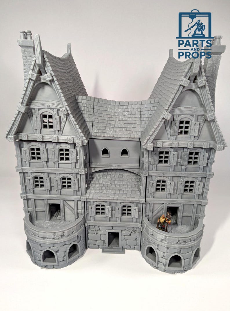 Huge Fantasy Medieval Terraced House for 28mm Tabletop Wargaming RPG ...