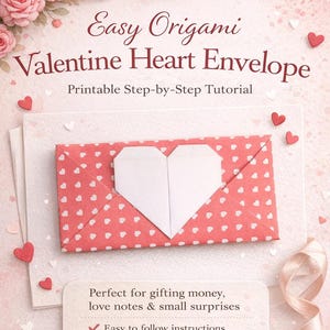 Heart Envelope Template | DIY Paper Craft Valentine (PDF Pattern) - Etsy