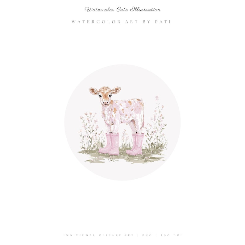 Watercolor Pastel Farmyard Animals Clipart Set 65 PNG Elements With ...