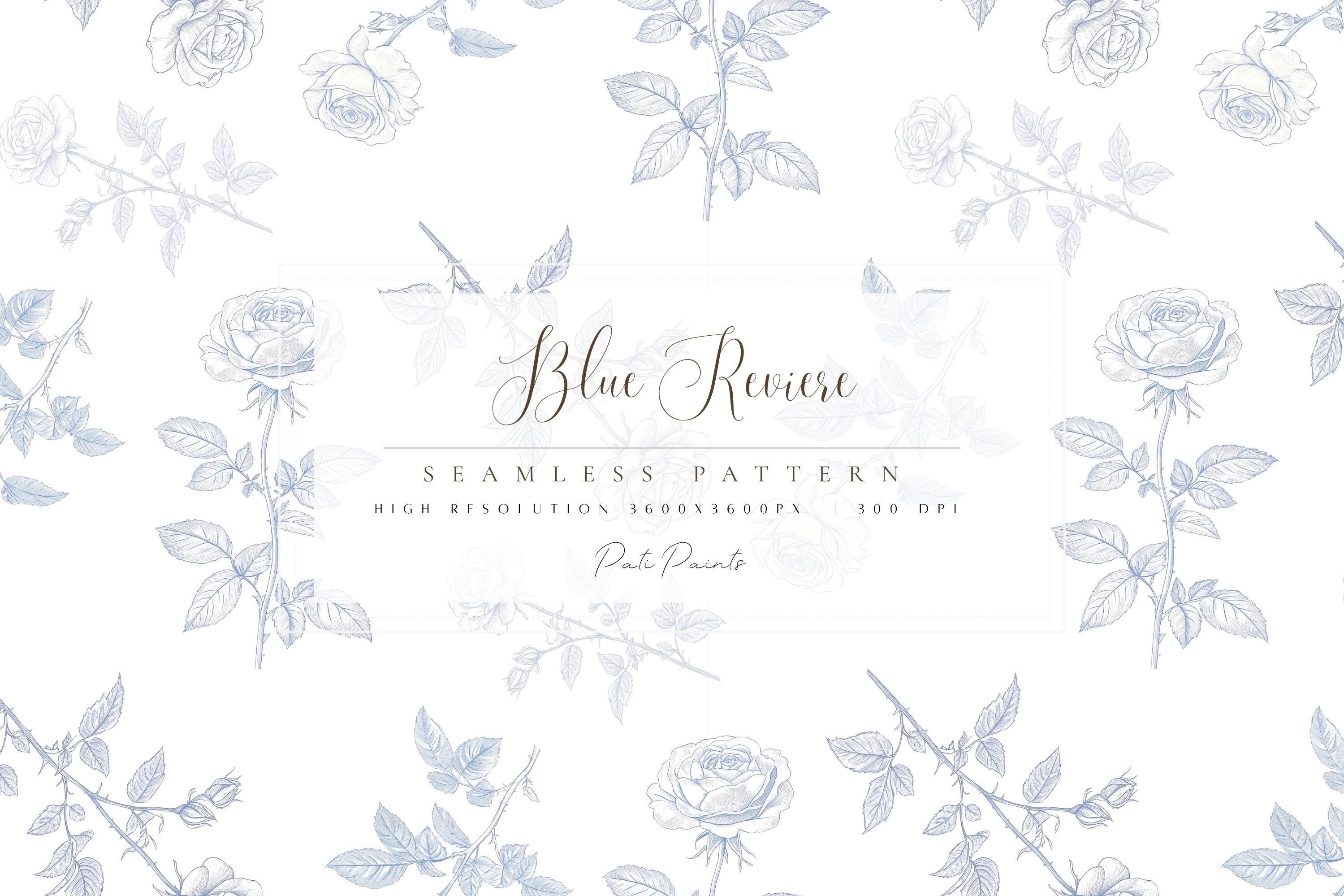 Baroque Line Art Clipart Set Blue Reveire – Rococo Frame, Vintage ...