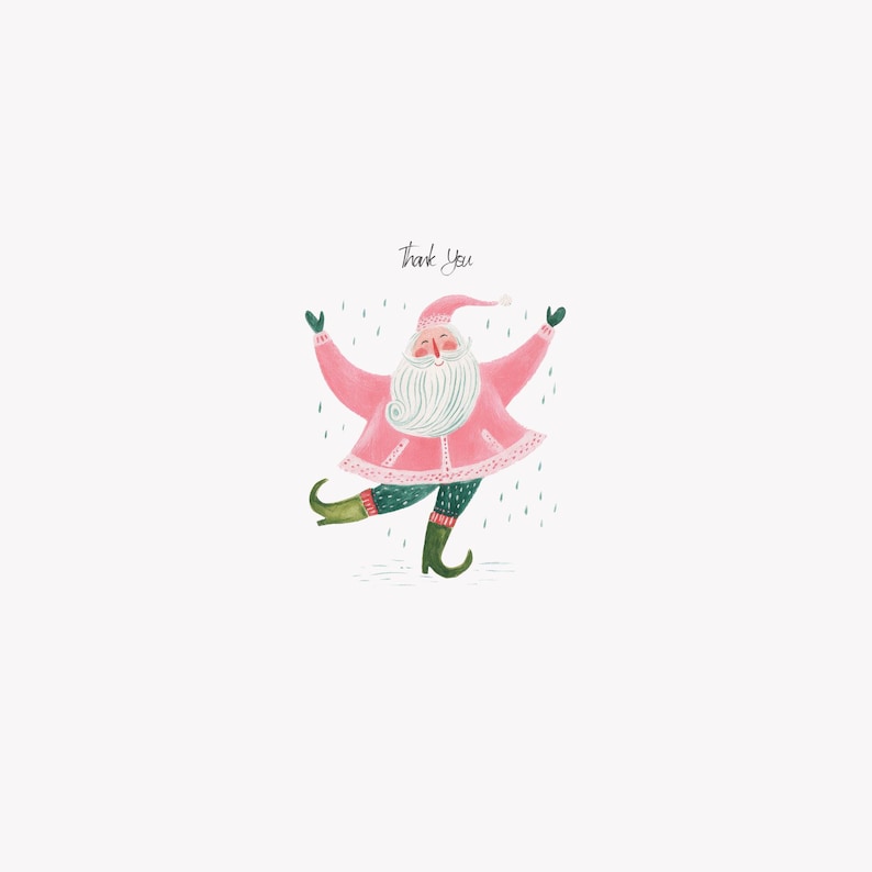 Watercolor Santa Dance Clipart Set, Pink Christmas PNG Illustrations ...