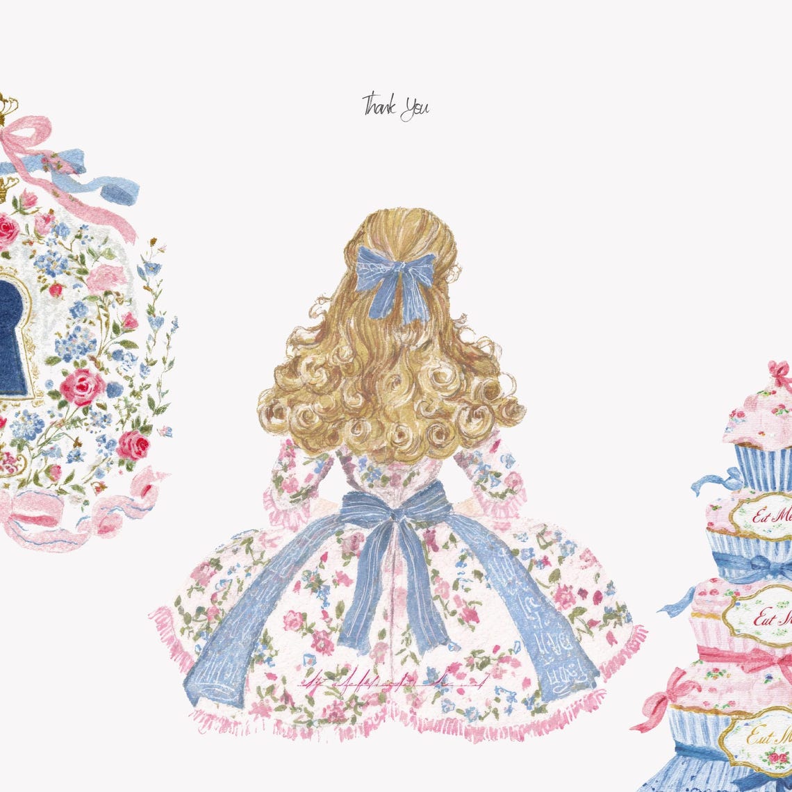 Watercolor Alice in Wonderland Clipart Set PNG Transparent Background ...