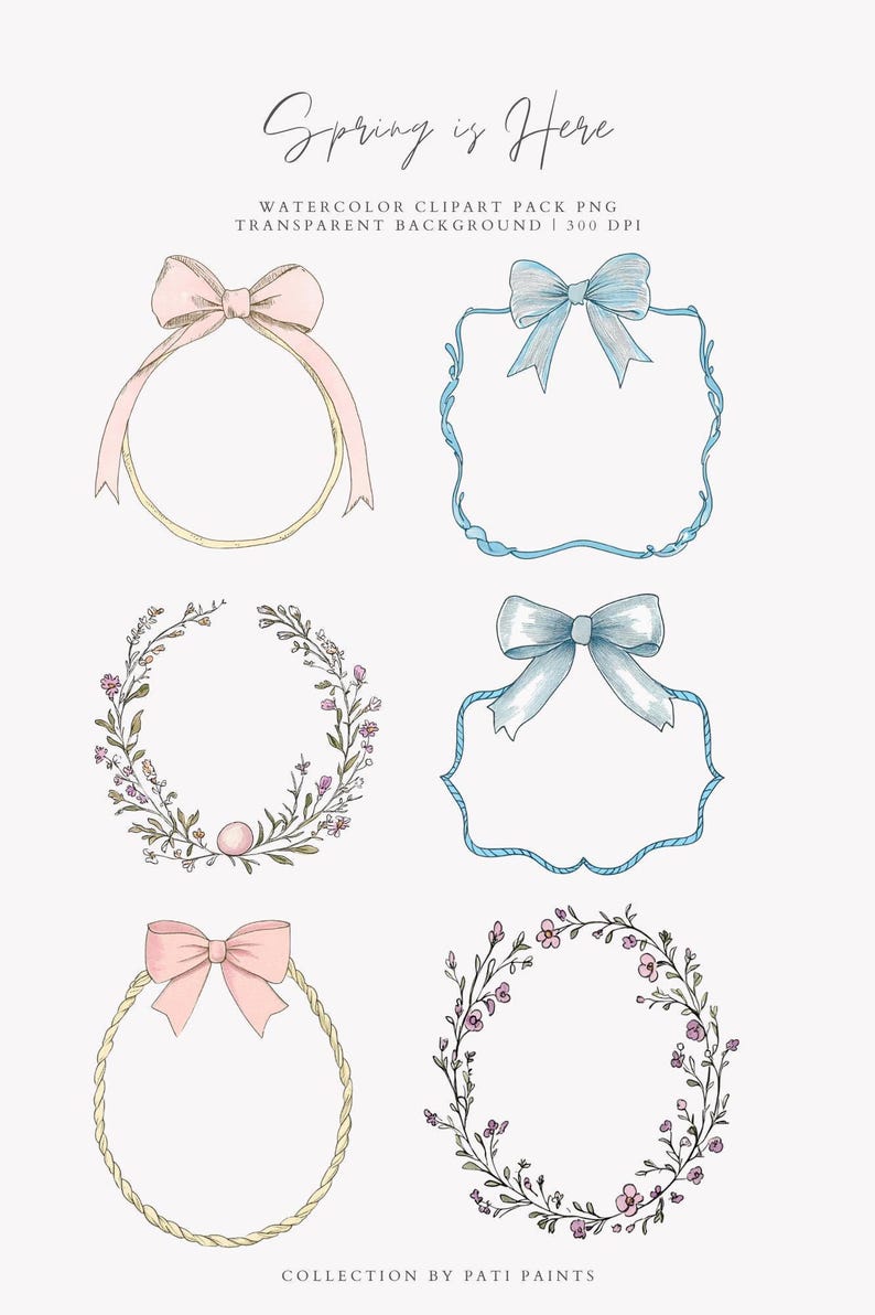 Cute Easter Clipart Set - Watercolor Spring Easter Collection - Digital ...