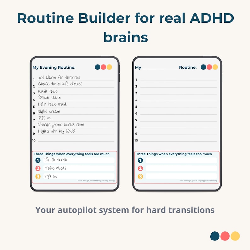 ADHD Routine Builder Visual Guide, Executive Dysfunction Planner ...
