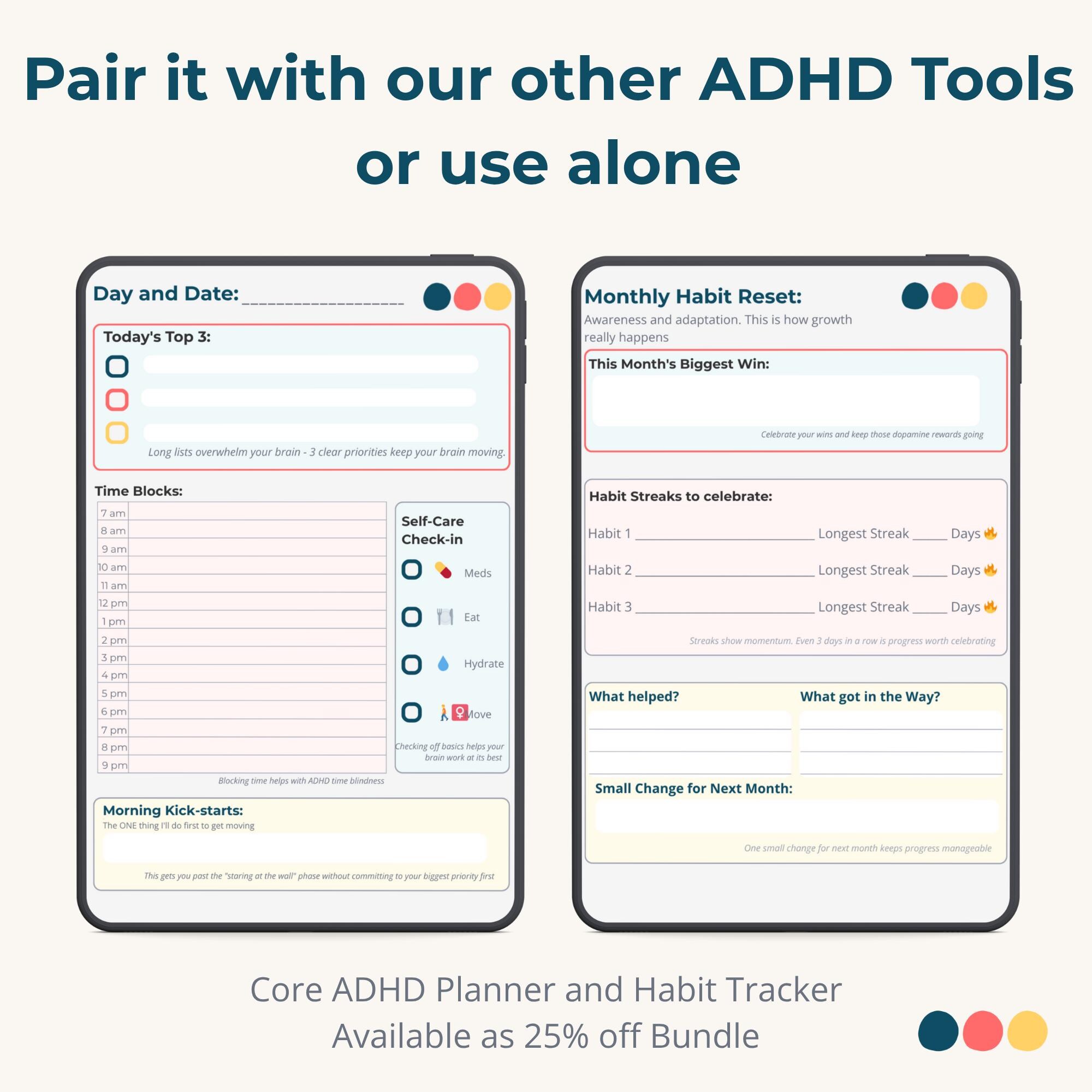 ADHD Routine Builder Visual Guide, Executive Dysfunction Planner ...