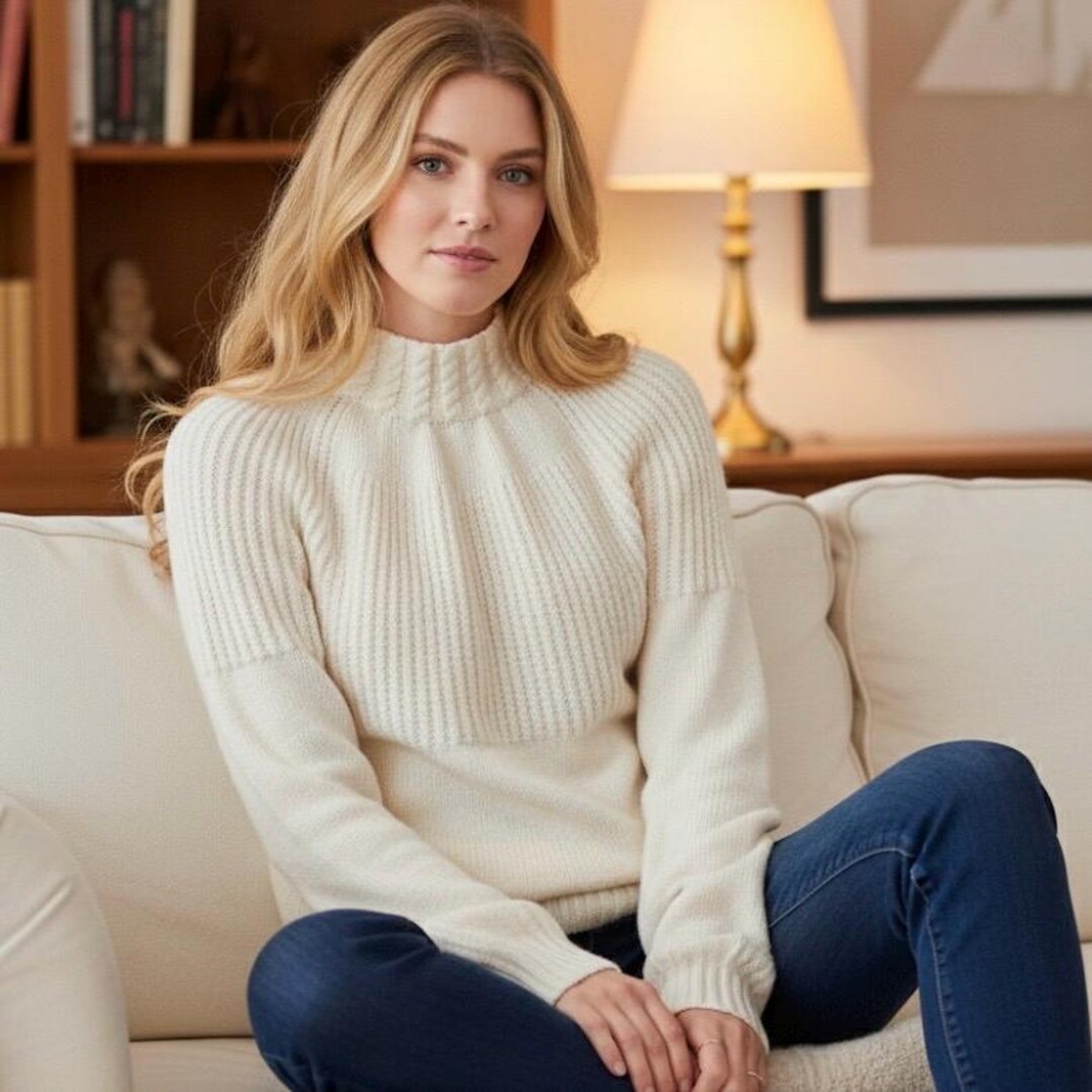 Easy Round Yoke Sweater Knitting Pattern | Seamless Top-down Design ...