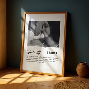 Personalized Soulmate Definition Print With Photo – Custom Couple Wall ...