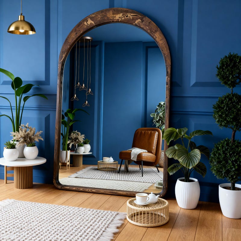 Walnut Mirror Arched - Etsy