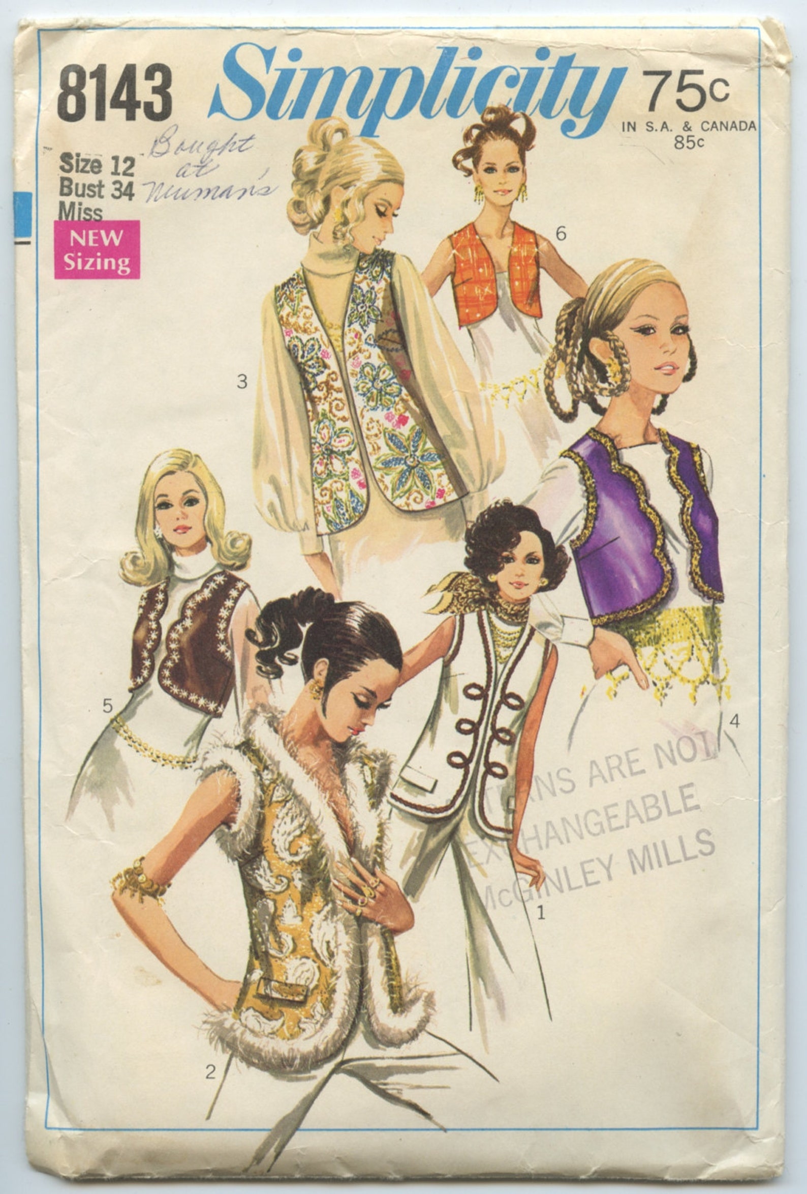 1960's Simplicity 8143 Misse's Boho Hippie V Neck | Etsy