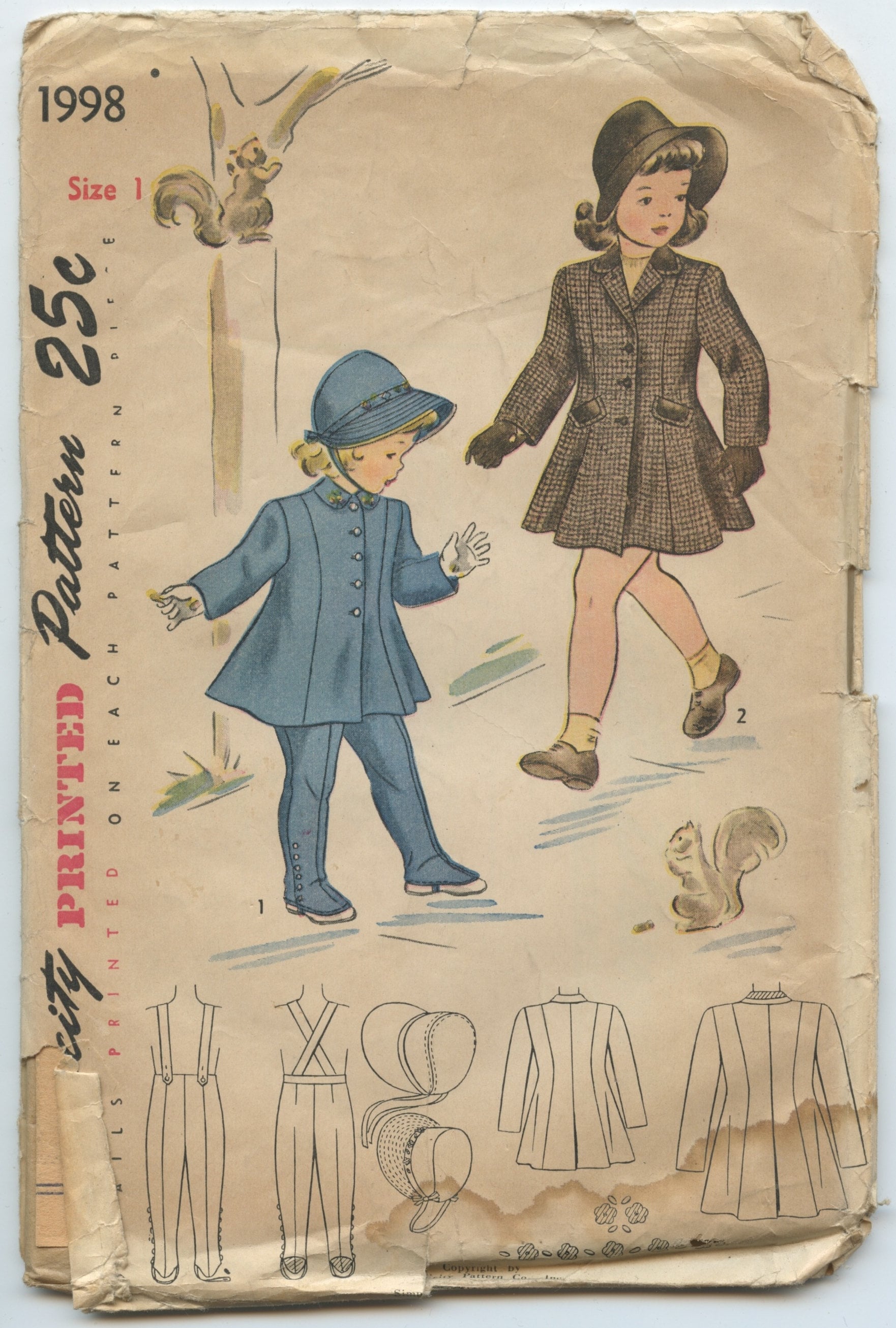 1940's Simplicity 1998 Toddlers Princess Seam Coat - Etsy