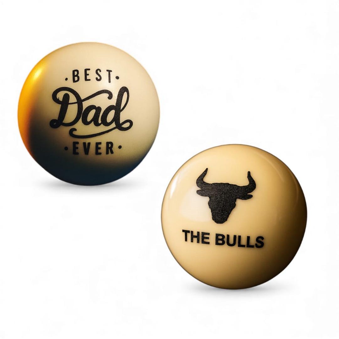 Custom Elegant Name Monogram Cue Ball - Unique Birthday or Fathers Day ...