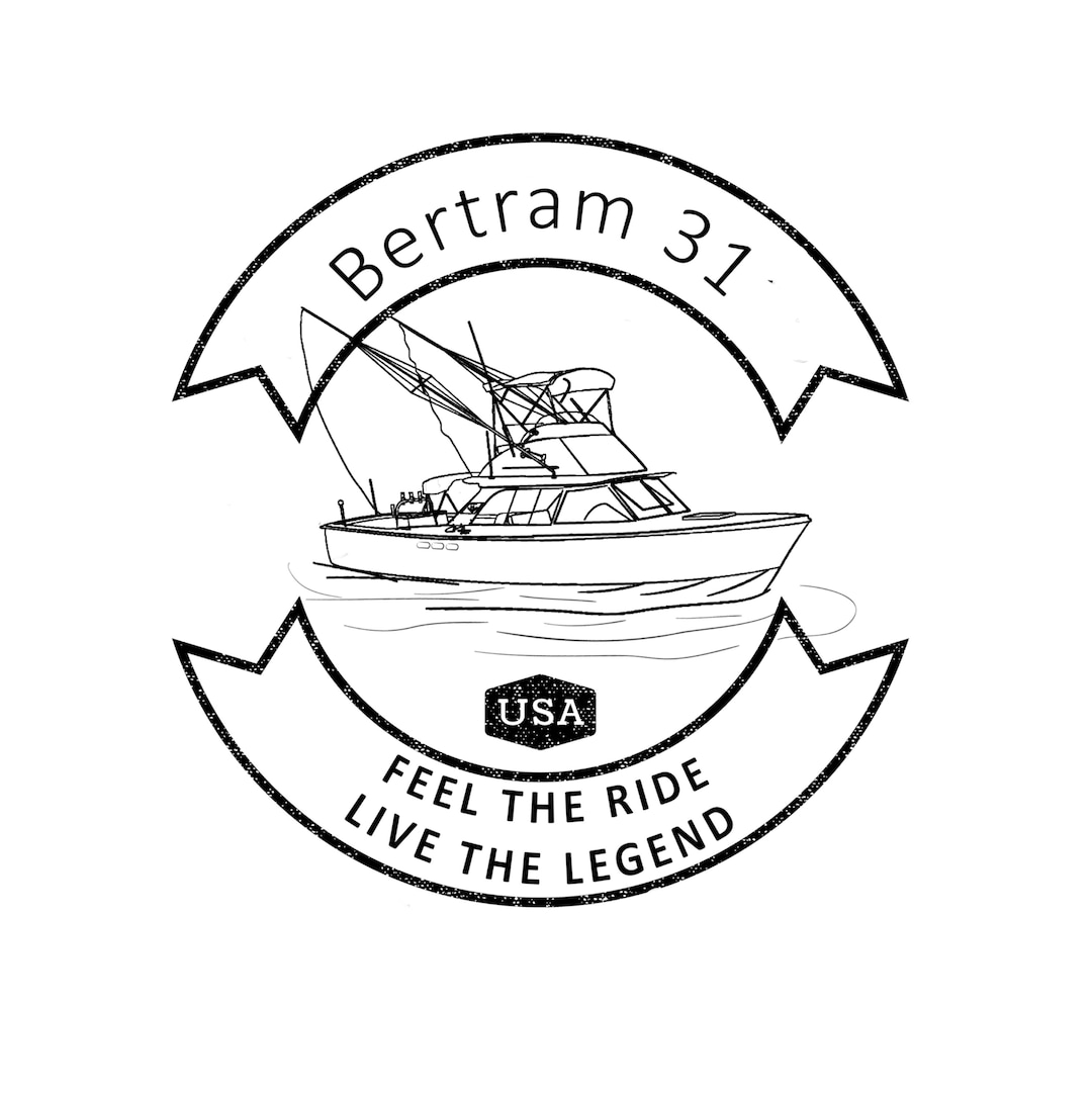 Bertram 31 Boat Line Drawing: Digital Art PNG (digital Download) - Etsy