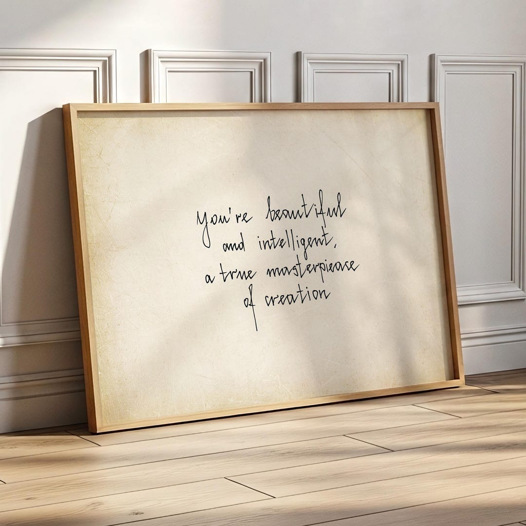 Handwritten Positive Quote Print: Retro Wall Art, Neutral Home Decor ...
