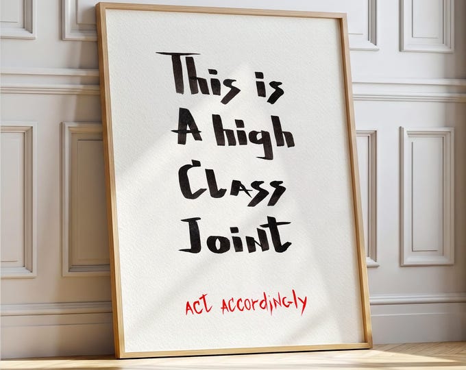 This is A High Class Joint Print, Dopamine Decor, Apartment Decor ...