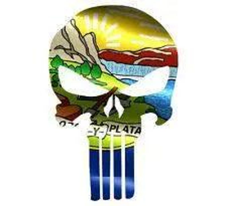 Punisher Skull Montana Flag Window Decal Sticker Graphic - Multiple ...