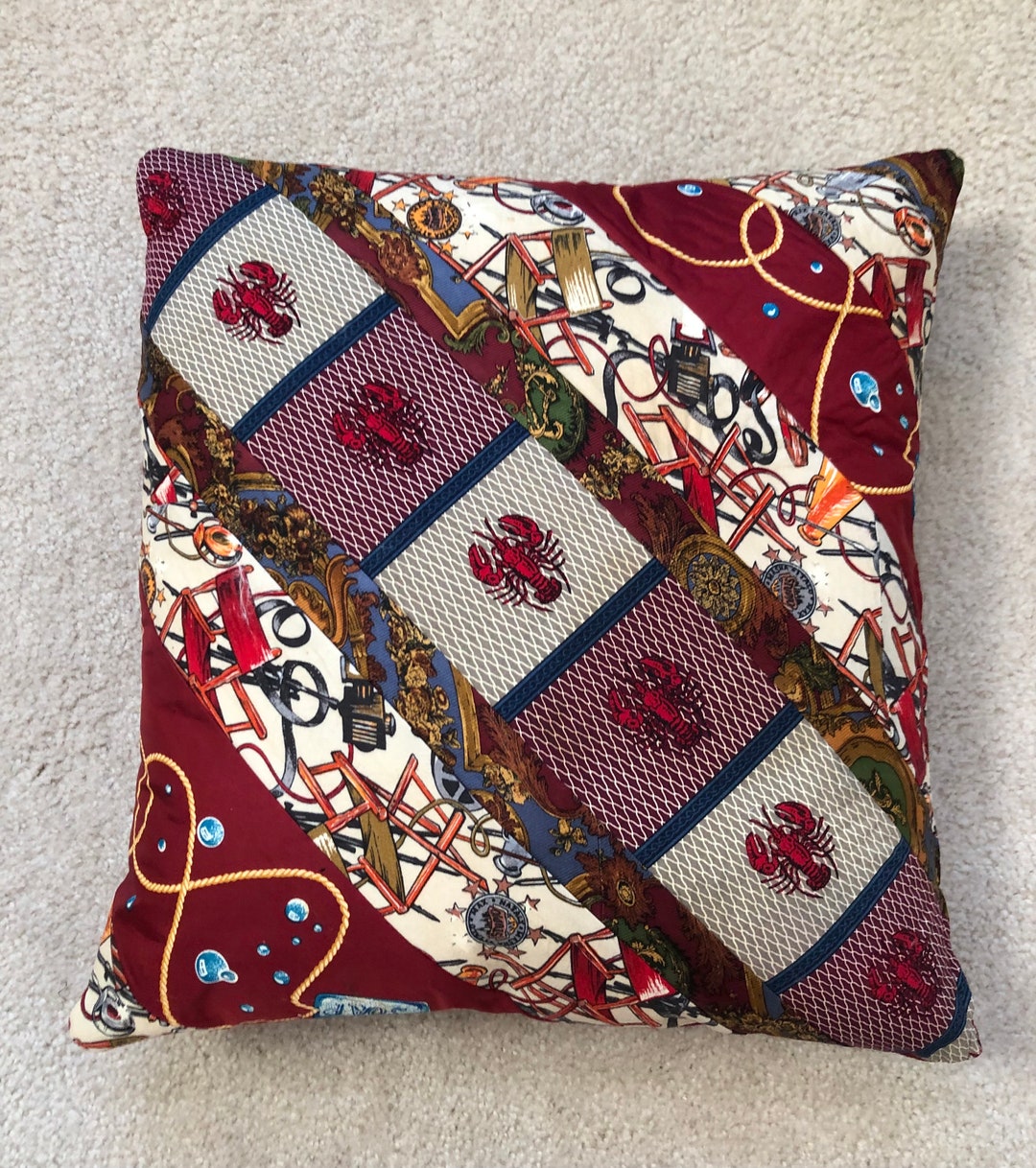 Custom Memory Pillow From Ties - Etsy