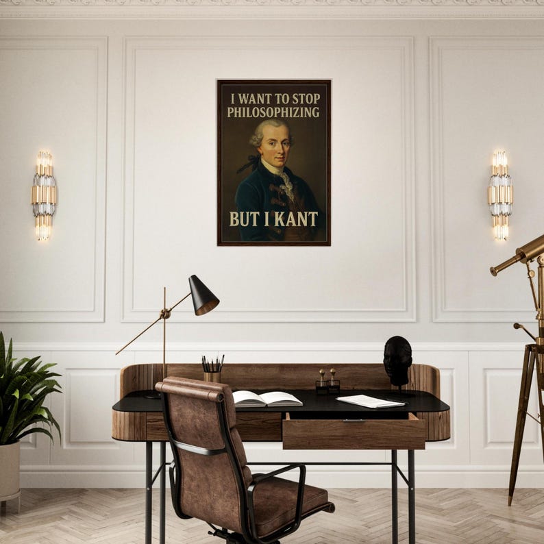 Kant Philosophy Meme Canvas | Funny Philosopher Pun Wall Art - Etsy