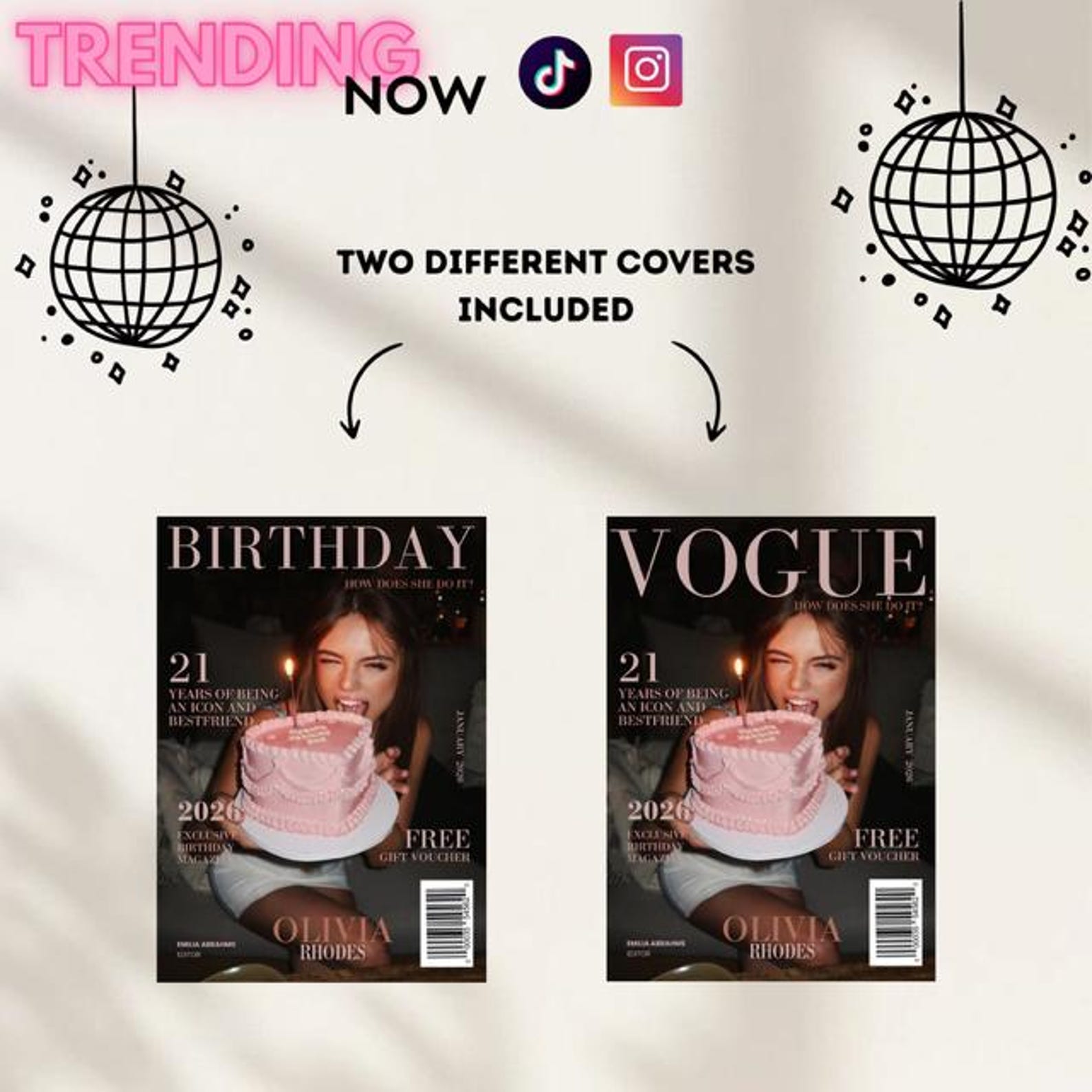 Birthday Magazine Template - Etsy