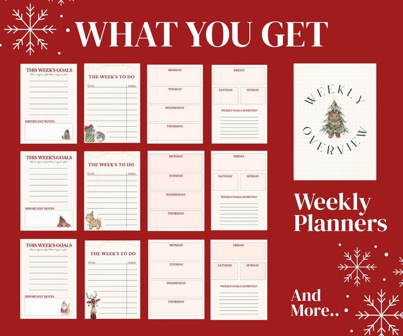 Festive Christmas Planner Printable, Holiday Organizer iPad (digital ...