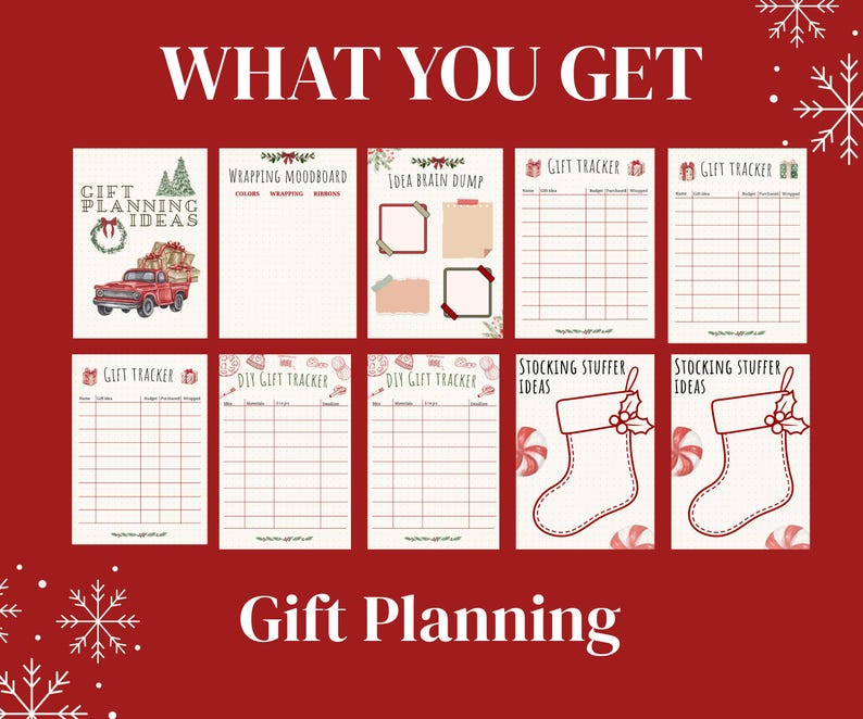 Festive Christmas Planner Printable, Holiday Organizer iPad (digital ...