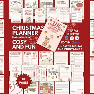 Festive Christmas Planner Printable, Holiday Organizer iPad (digital ...
