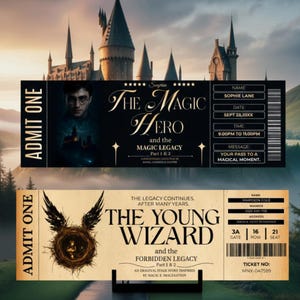 Magic Event Ticket Canva Template, Editable Wizard Fantasy Ticket ...