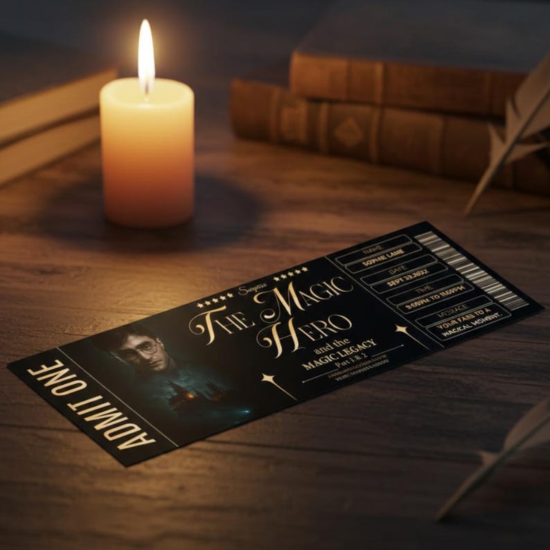 Magic Event Ticket Canva Template, Editable Wizard Fantasy Ticket ...