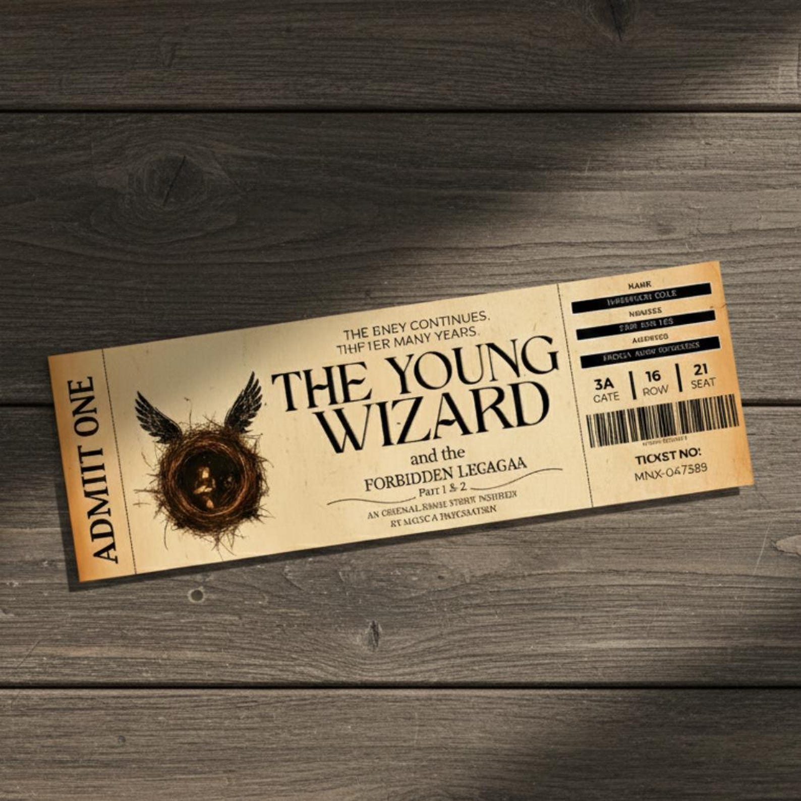 Magic Event Ticket Canva Template, Editable Wizard Fantasy Ticket ...