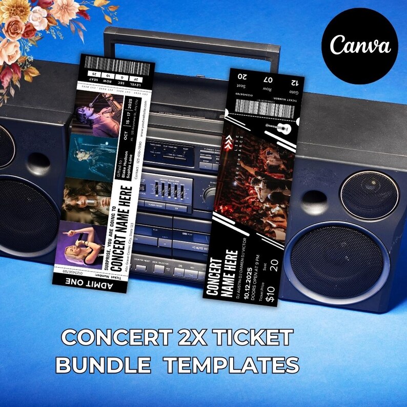 Editable Concert Ticket Template, Printable Event Ticket, Canva Admit ...