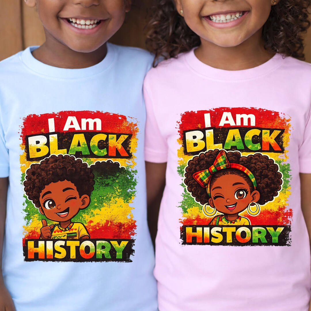 I Am Black History PNG, Kids Black History Month Sublimation Design ...