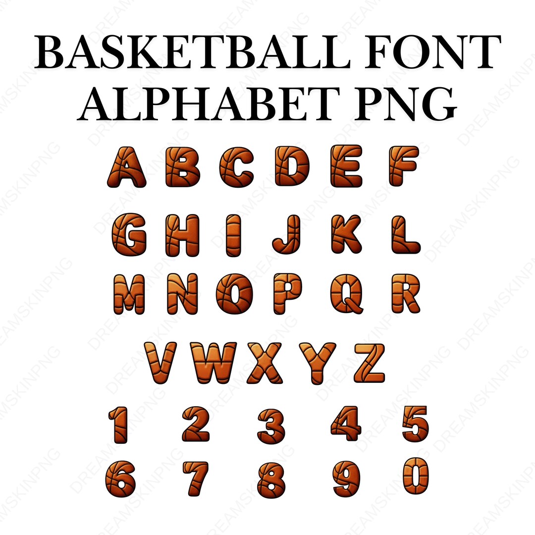 Printable Basketball Font PNG | Sport Alphabet Clipart | DIY Coach Gift ...