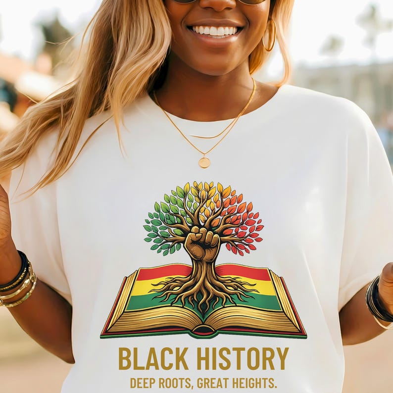 Black History Month PNG, Deep Roots Great Heights PNG, African American ...