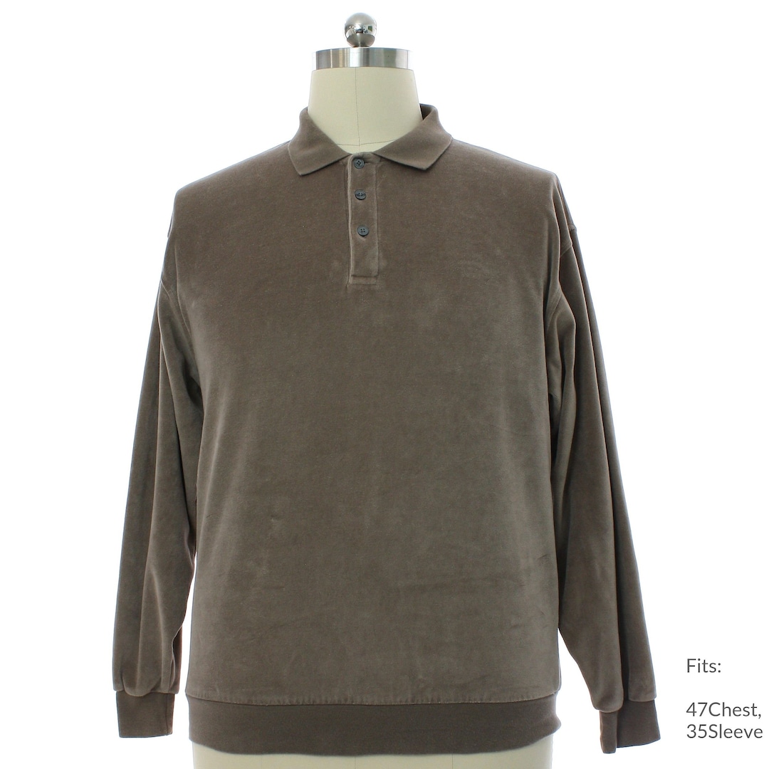 XL 90s Mens 'norm Thompson' Velour Shirt | Vintage Long Sleeve Shirt ...