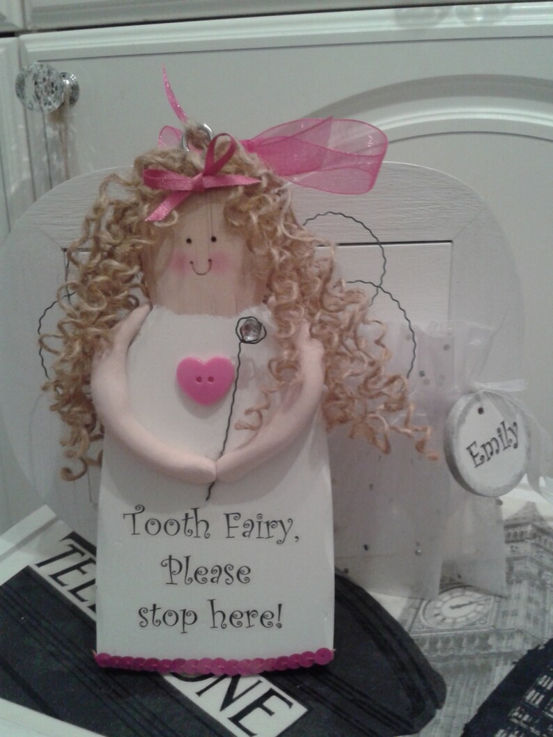 Tooth Fairy, Personalised Wooden Sign, Tooth Fairy Stop Here, Any Name ...