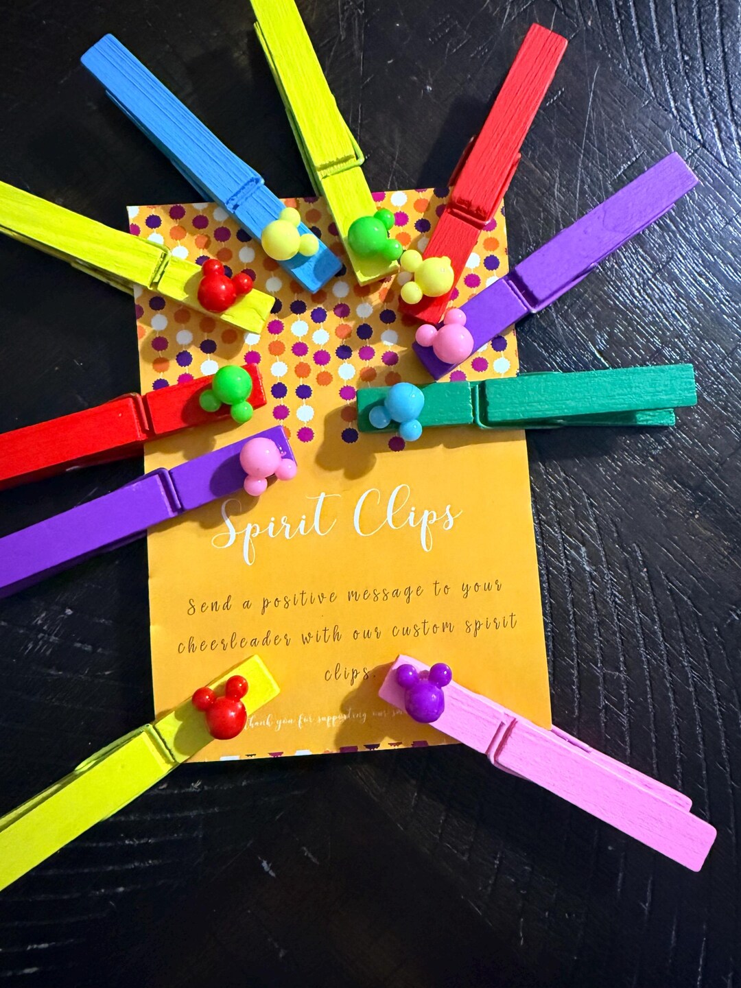 Mickey Cheerleading Clips: Spirit Clips/clothes Pins. FAST SHIPPING - Etsy