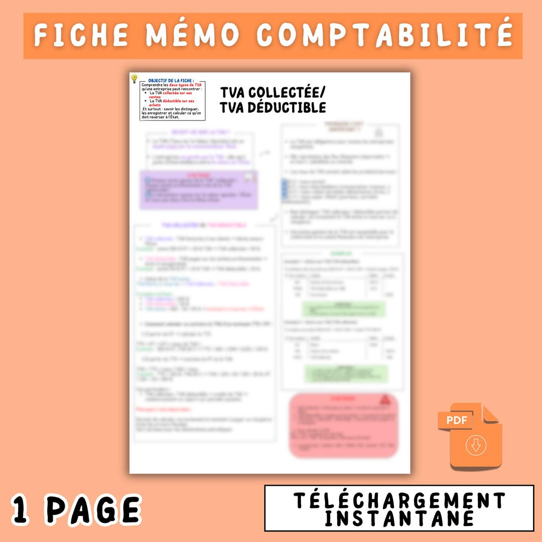 Accounting Memo Sheet – VAT Collected / VAT Deductible – PDF - Etsy