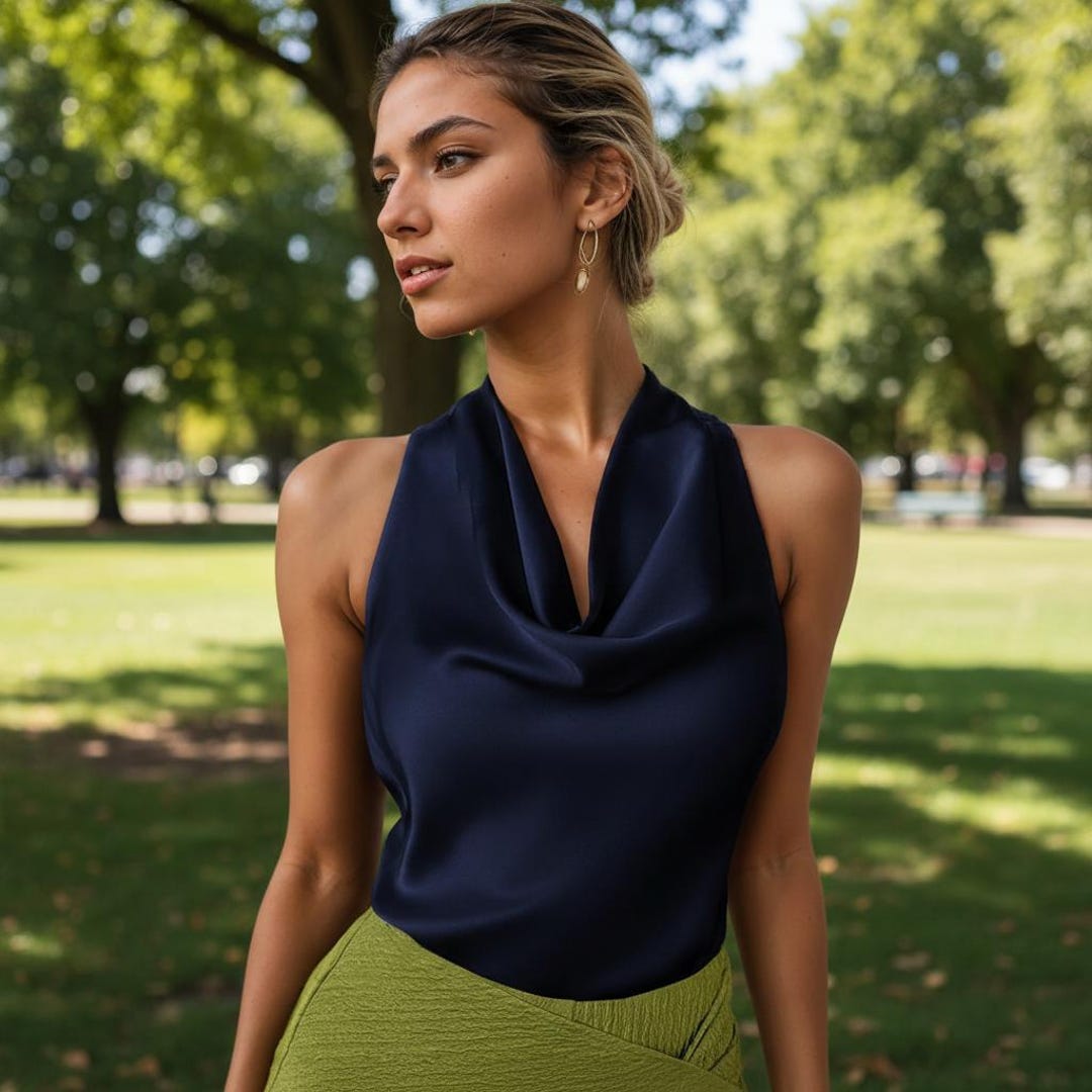 Chic Solid Color Halter Neck Sleeveless Vest - Trendy Backless Short Sleeve Top for Women - Etsy