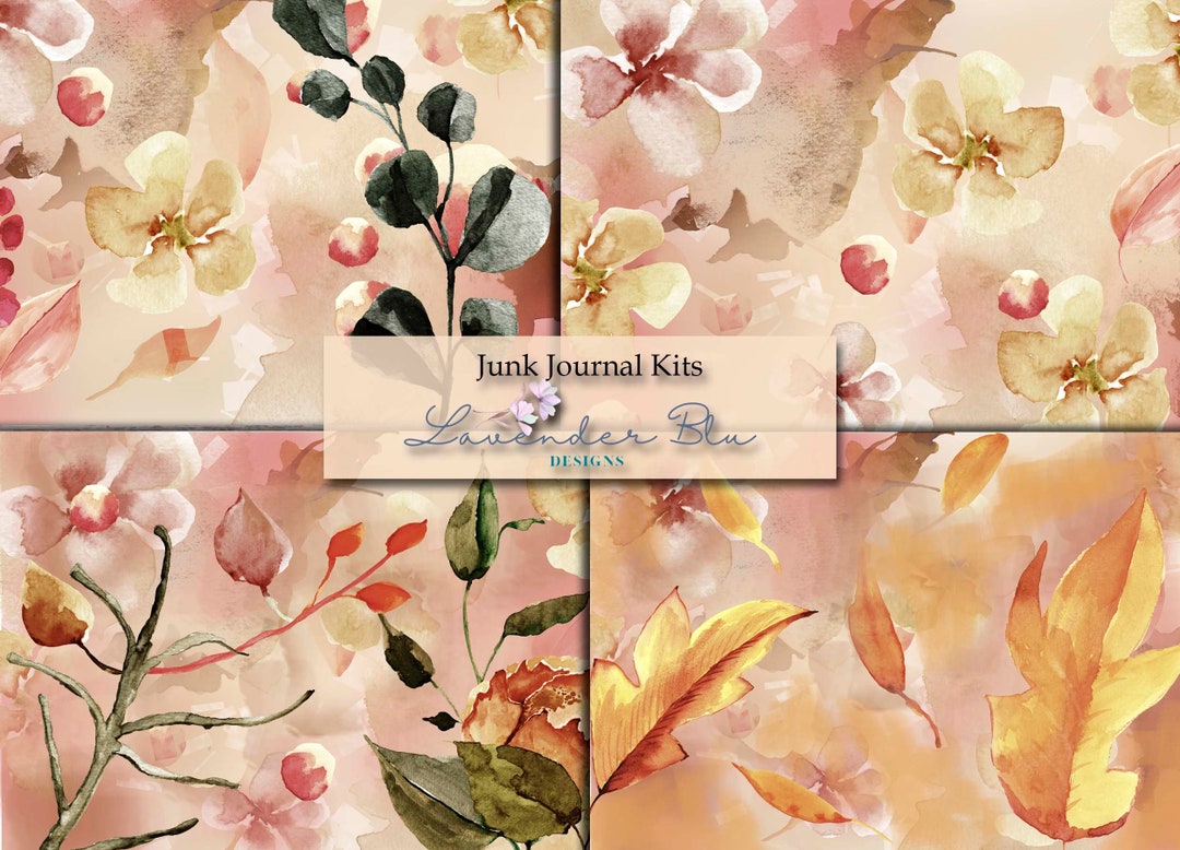 Autumn Floral Junk Journal Kit, Printable Collage Paper (digital ...