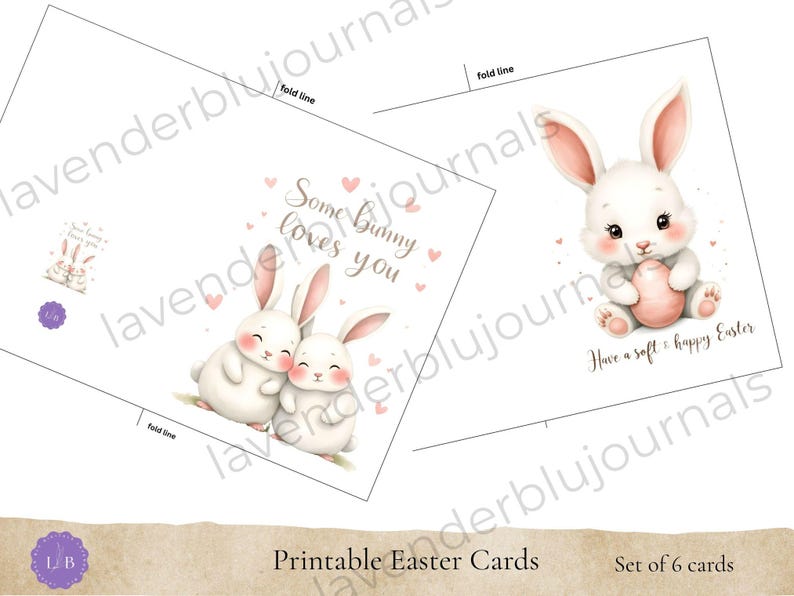 Kawaii Easter Cards Printable | Cute Bunny & Egg Designs | 5x7 Folded ...