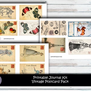 Junk Journal Printable Ephemera, Vintage Postcards, Digital Kit ...